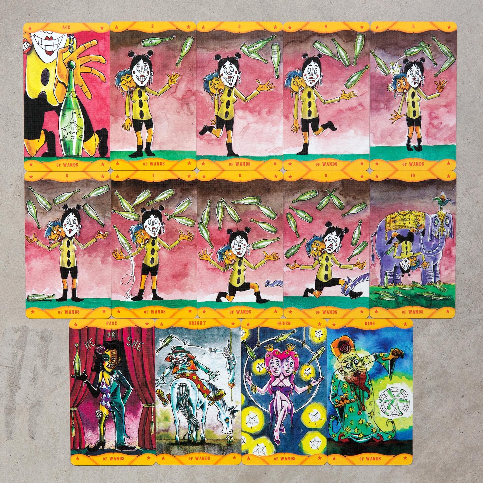 Freak Show Circus Tarot Rider-waite Spiritual Extravaganza Clowns ...