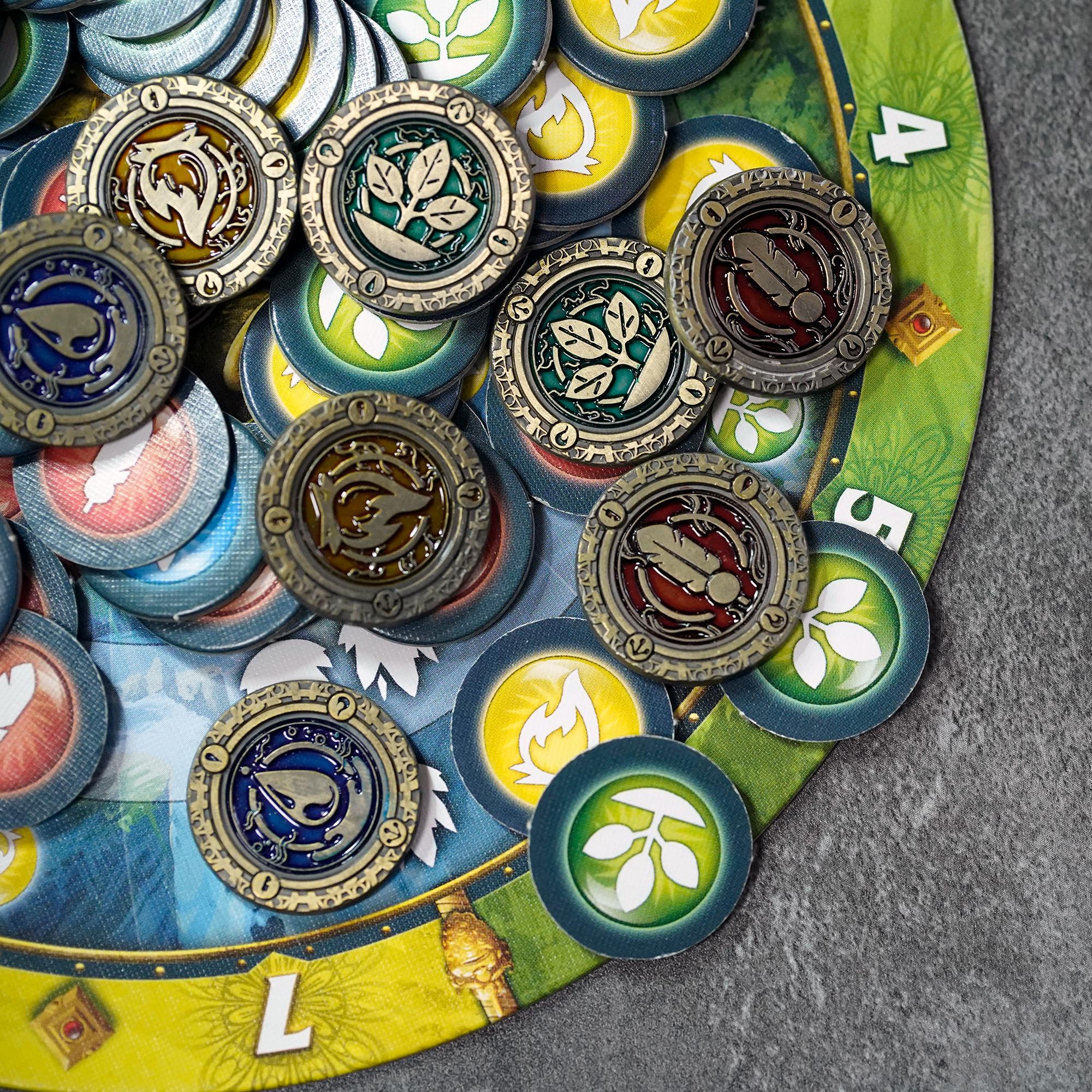Four Elements Board Game Counters | Metal Alloy Tokens | Antique Gold ...