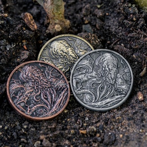 The Myth of Cthulhu Collectible Metal Coins Cthulhu - Etsy