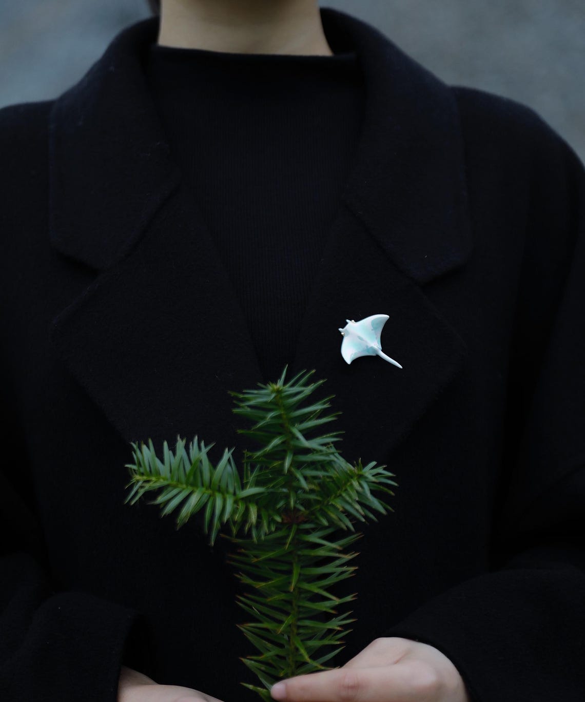 YIHE Ceramic Brooches "manta Ray" Handmade Jewelry Nature Love ...