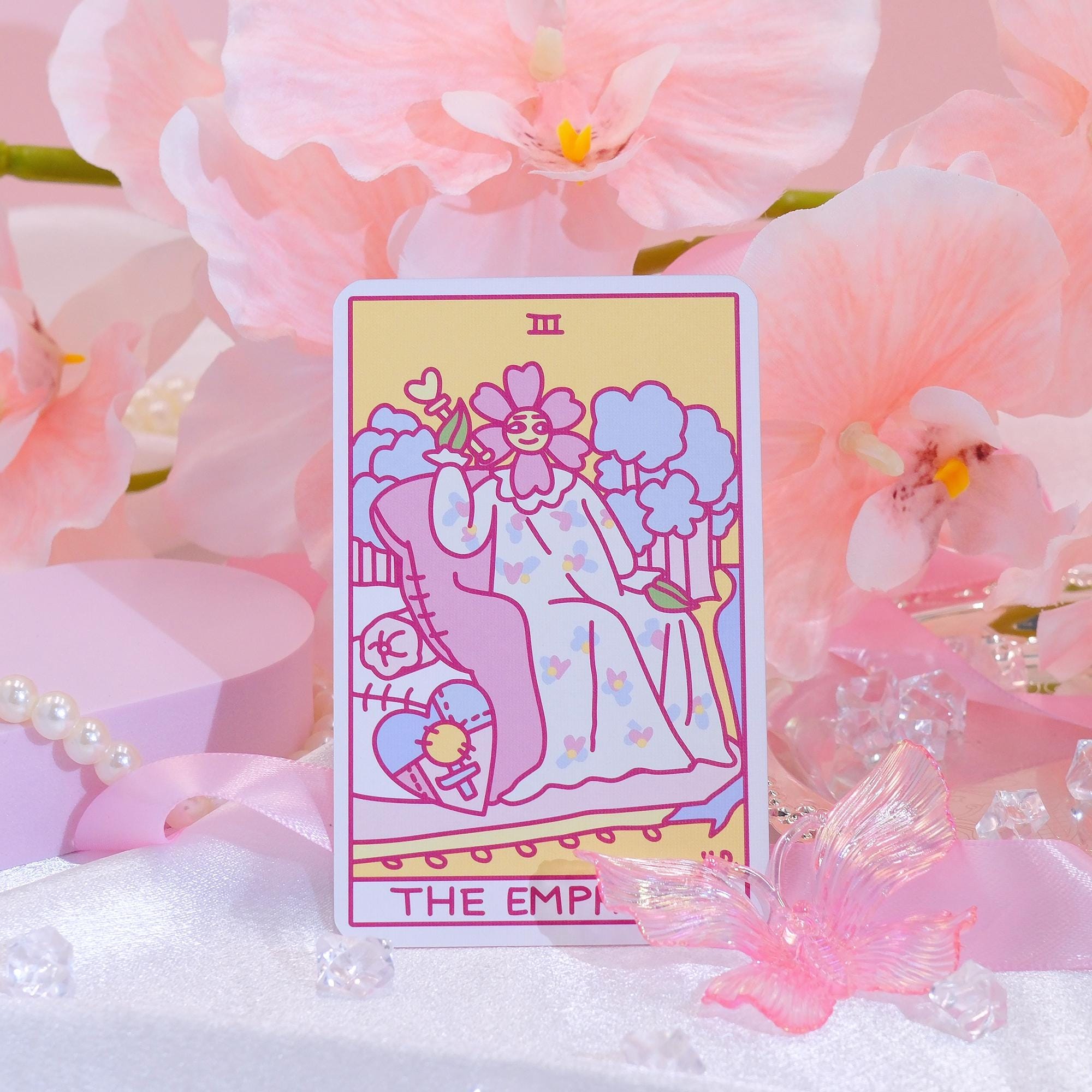 Strange Daisy Tarot Rider-waite Pink Cards Cartoon Art Nature Love ...