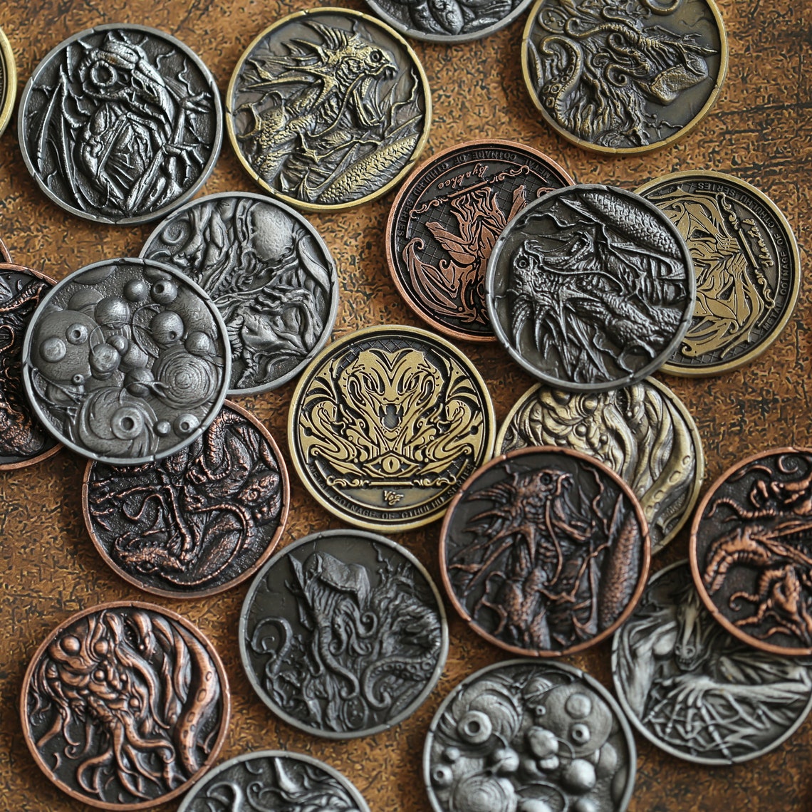 The Myth of Cthulhu Collectible Metal Coins Cthulhu - Etsy