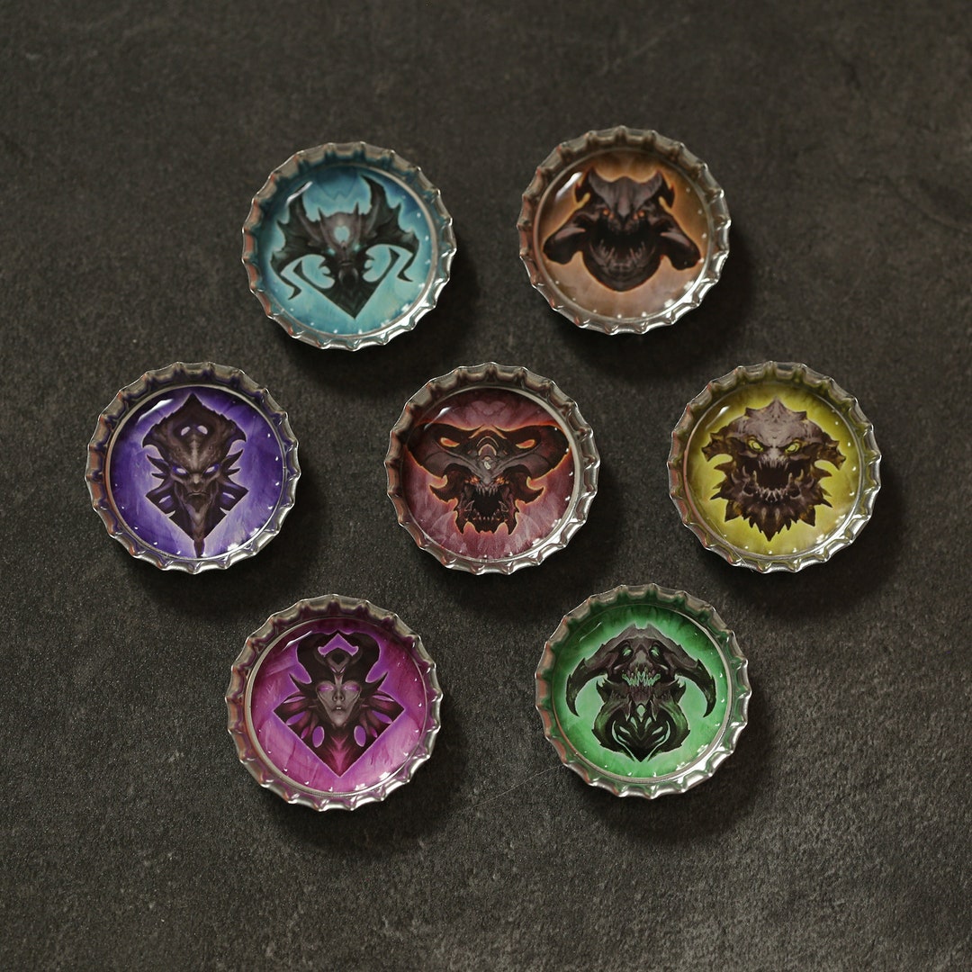 Seven Deadly Sins Refrigerator Magnets Pride Envy Wrath Sloth Greed ...