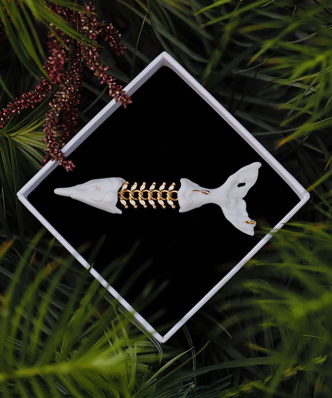 YIHE Ceramic Brooches "fish, Bone, Fish" Handmade Jewelry Statement ...