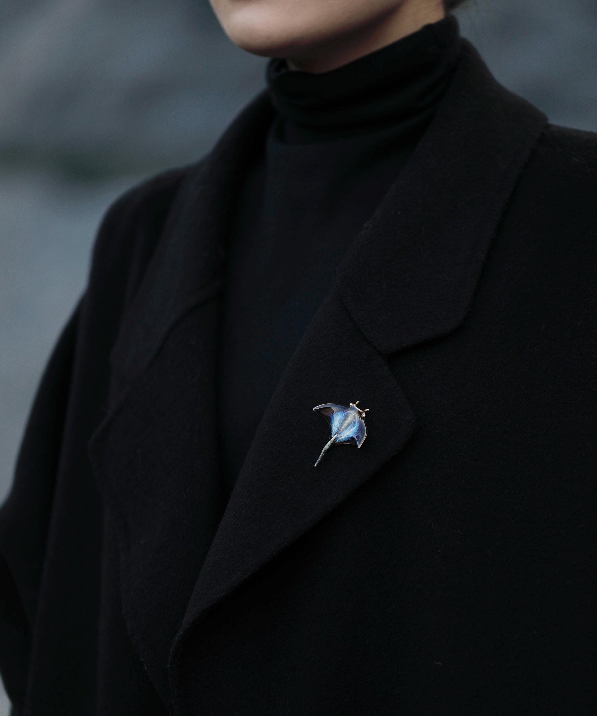 YIHE Ceramic Brooches "manta Ray" Handmade Jewelry Nature Love ...