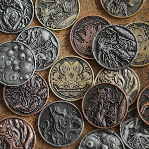 The Myth of Cthulhu Collectible Metal Coins 15 Lovecraftian Deities ...