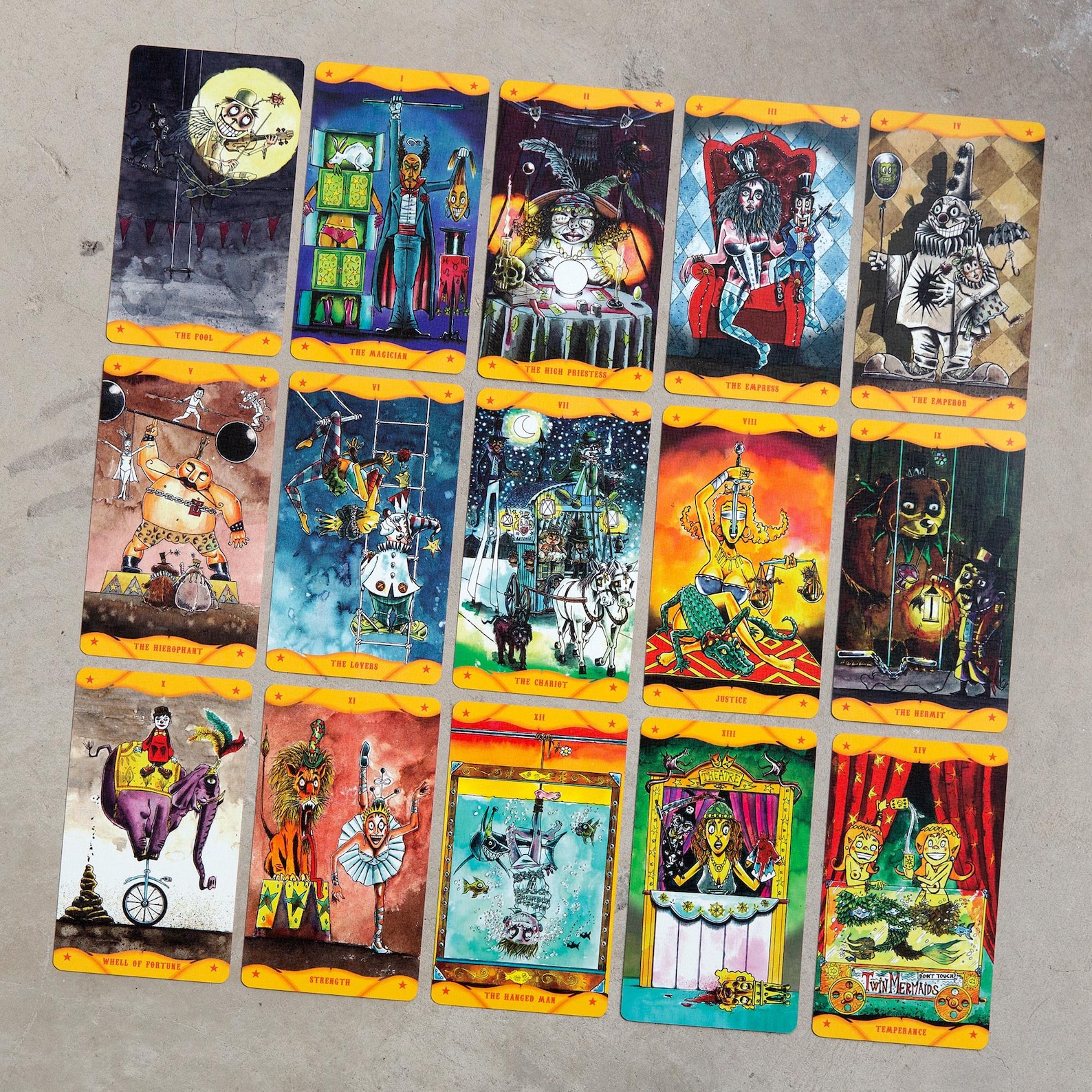 Freak Show Circus Tarot Rider-waite Spiritual Extravaganza Clowns ...