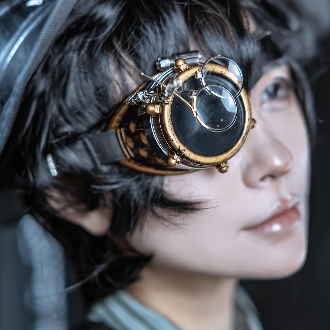 Lord of Mysteries Amon Series Handcrafted Steampunk Monocle Single-lens Steampunk Goggle Elastic ...