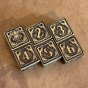 Shining Hexahedron: Cthulhu D6 Metal Dice Electroplated Zinc Alloy ...