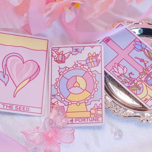 Strange Daisy Tarot Rider-waite Pink Cards Cartoon Art Nature Love ...
