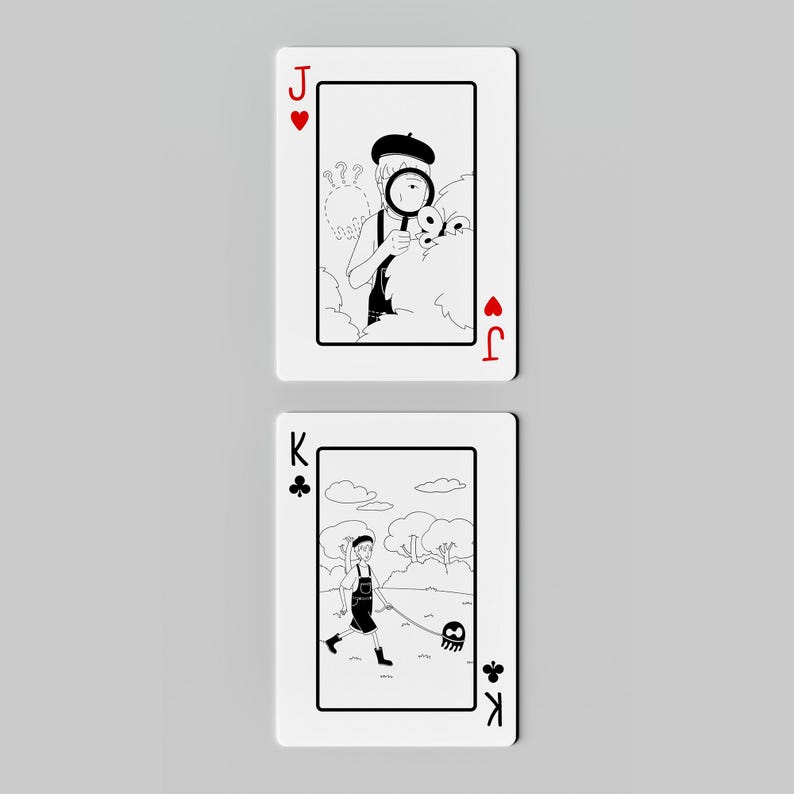 Painter & Ghost Playing Cards Comic Art Poker in Black and White ...