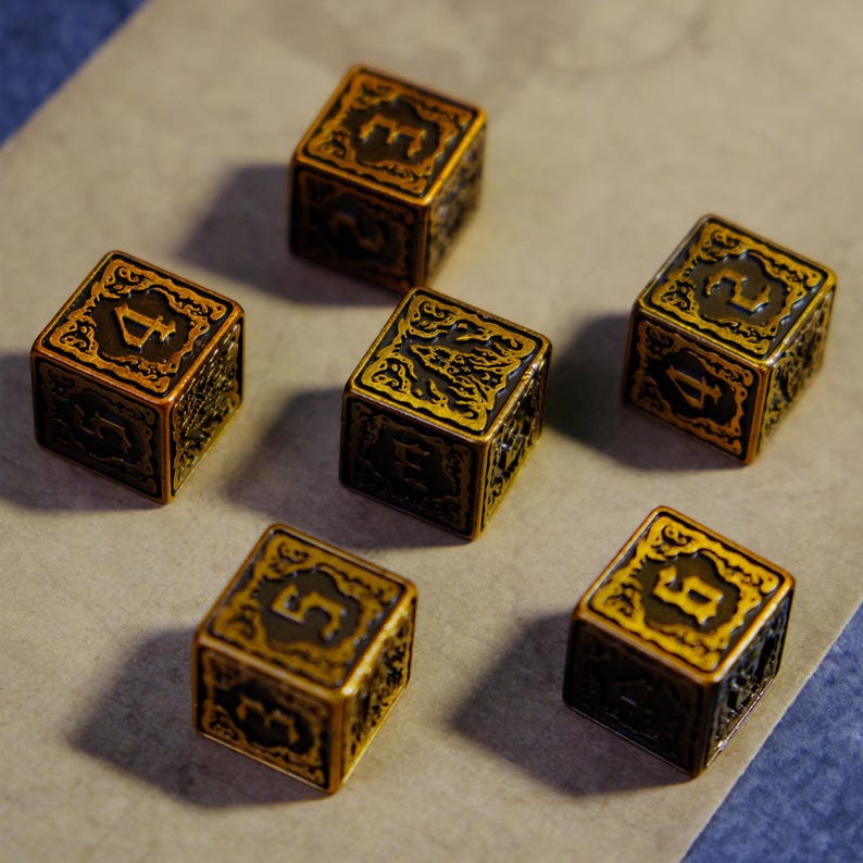 Yellow Harbinger Hastur D6 Metal Dice Call of Cthulhu H. P. Lovecraft ...