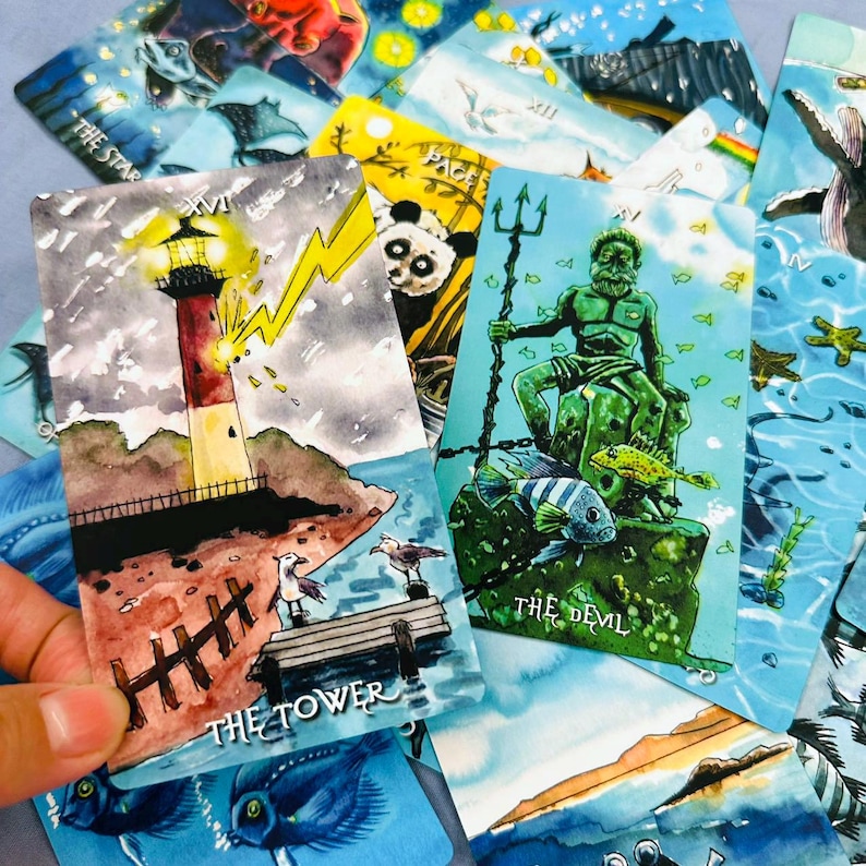 Deep Water Tarot Rider-waite 78 Aquatic Illustrations Mysterious ...