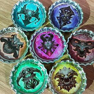 Seven Deadly Sins Refrigerator Magnets Pride Envy Wrath Sloth Greed ...