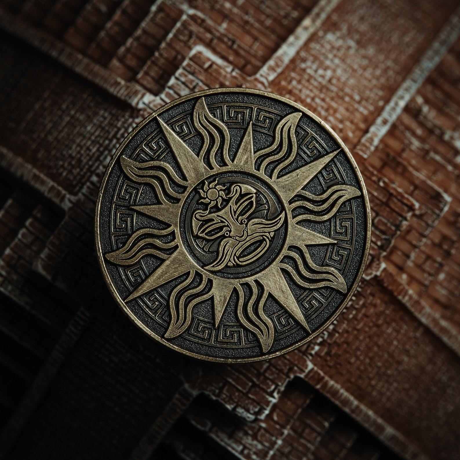Maya Sun & Moon Collectible Metal Coins Mayan Mythology Art Antique ...