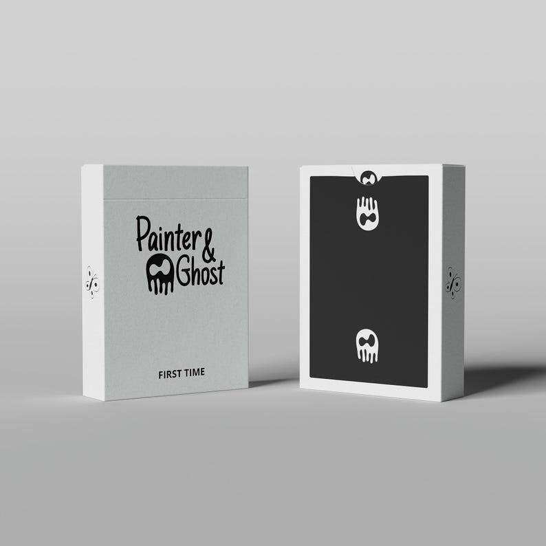 Painter & Ghost Playing Cards Comic Art Poker in Black and White ...