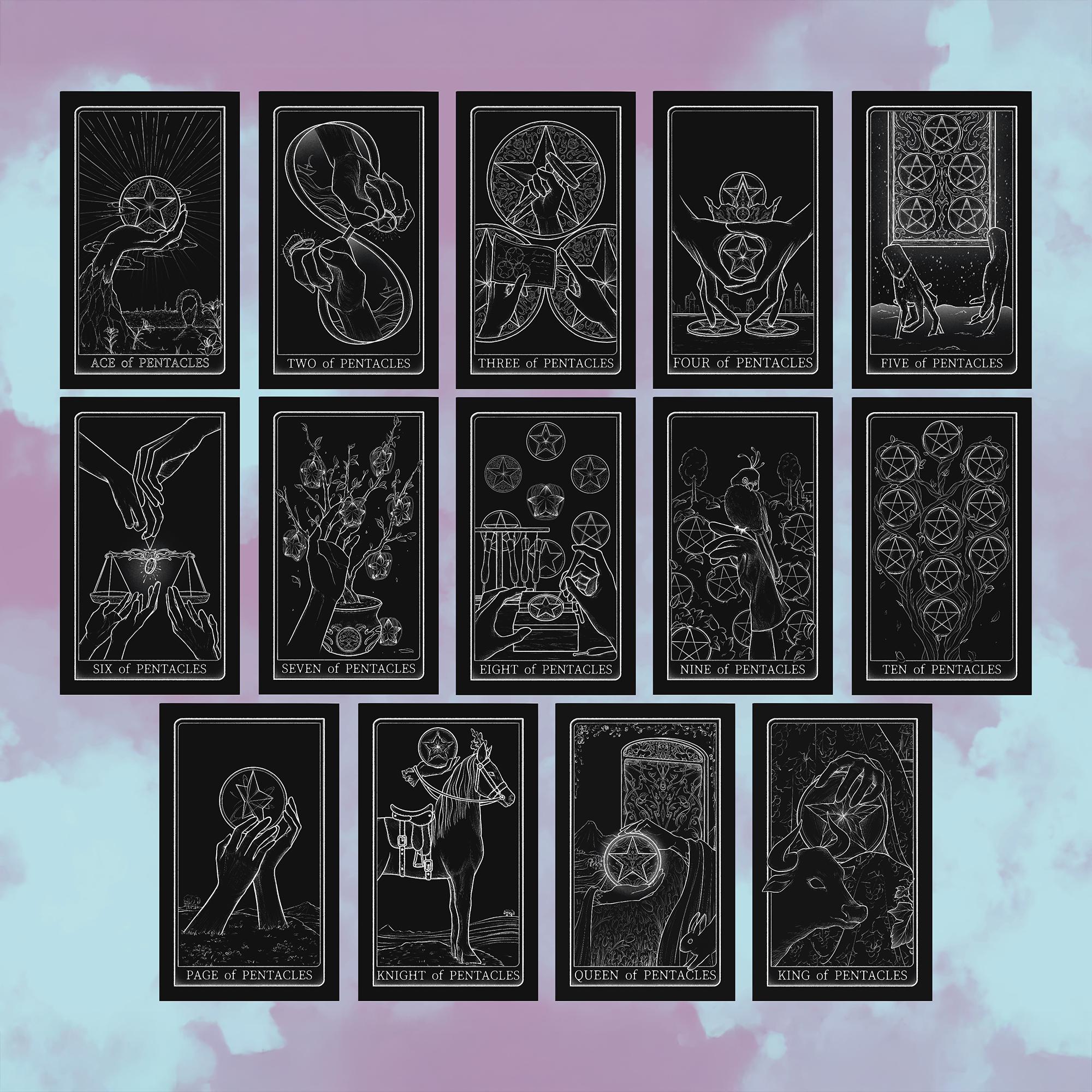 Tarot of Hand: Rider-waite for Advanced Readers, B&W Line Art, 3 ...