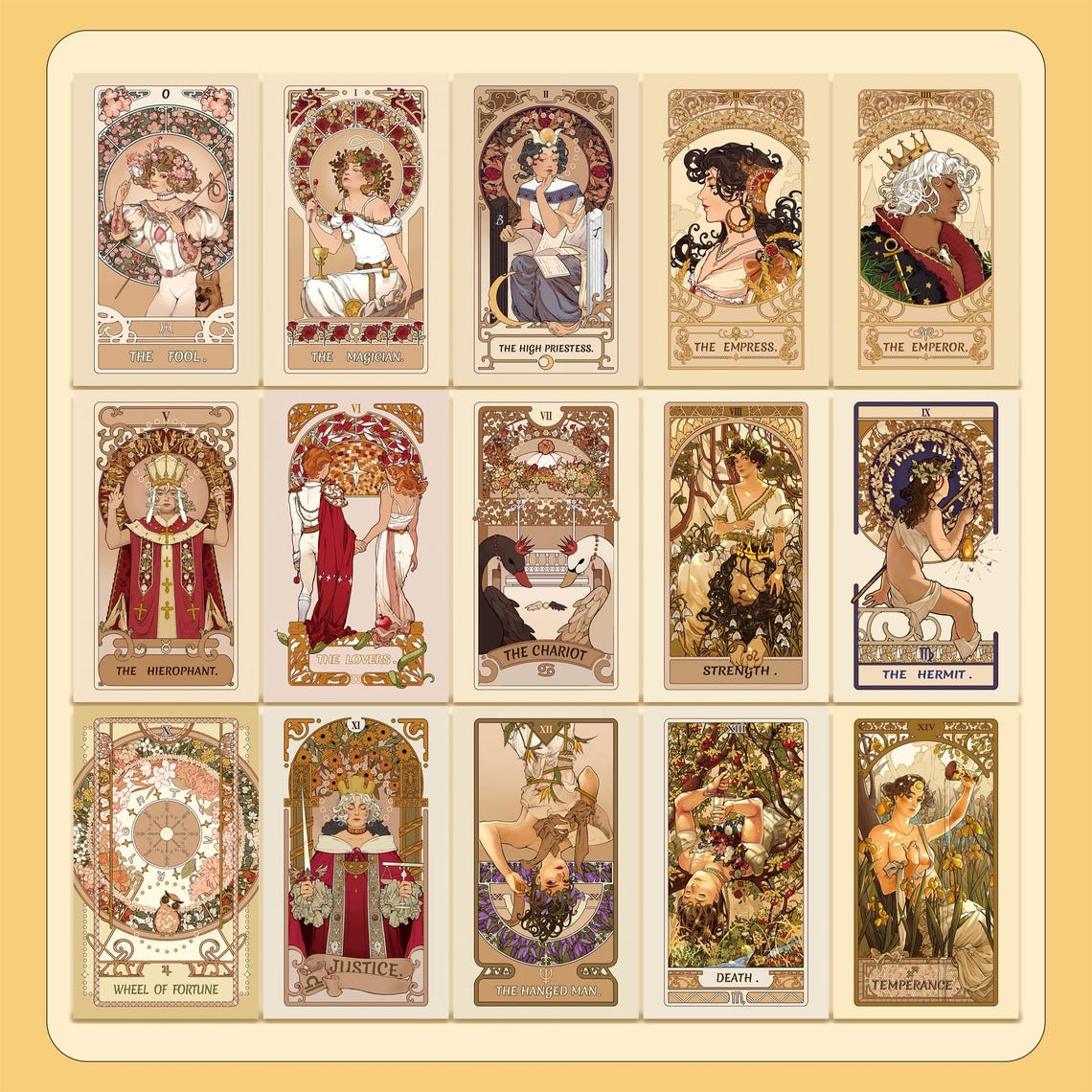Dawn of Dreams Tarot Rider-waite Alphonse Mucha Art Nouveau Rococo ...