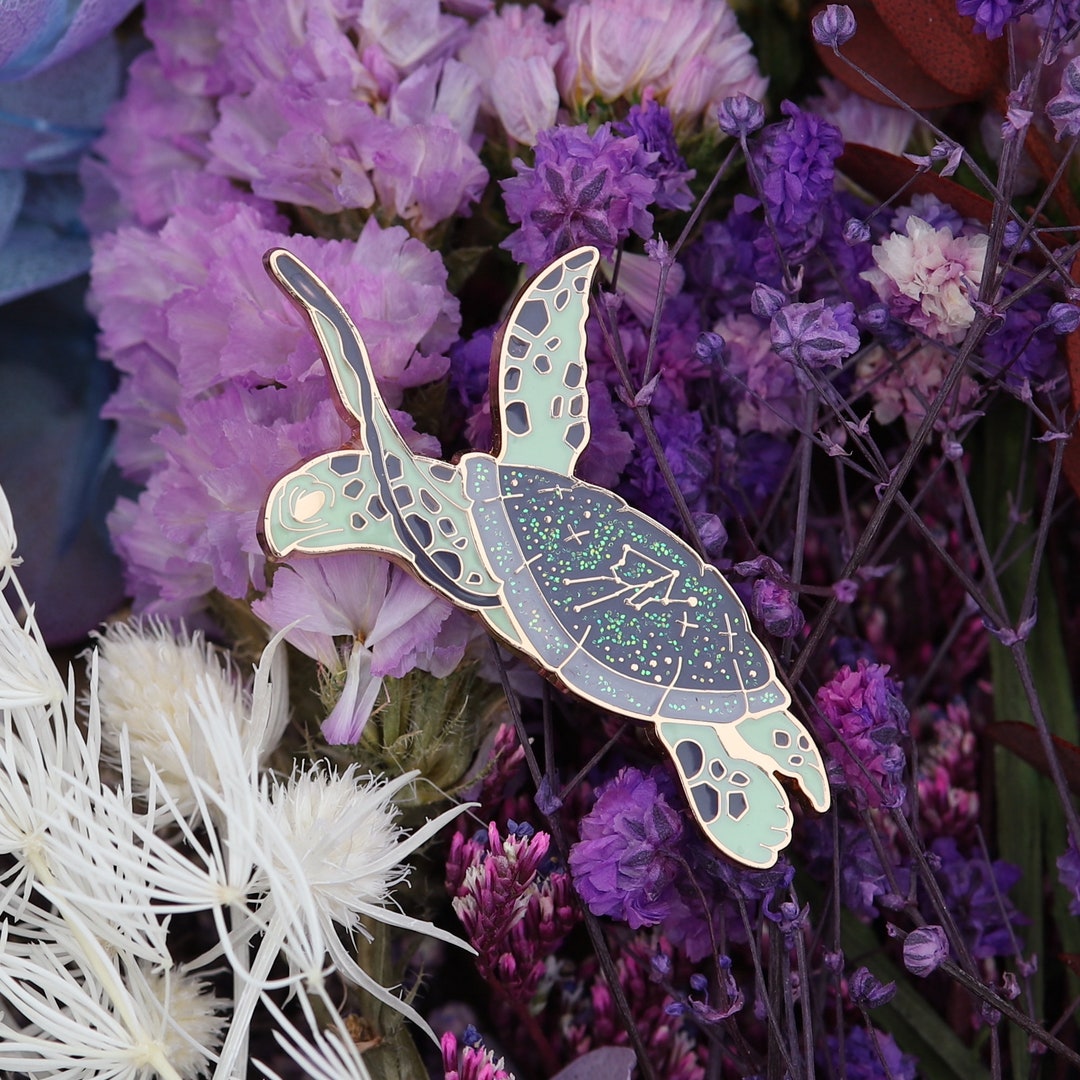 Marine Zodiac Enamel Pin - Taurus - Sea Turtle - Lapel, Astrology ...
