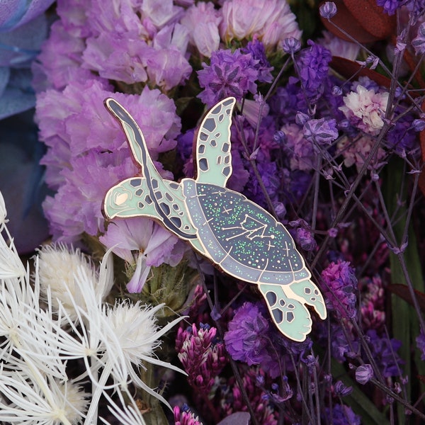 Turtle Enamel Pin - Etsy
