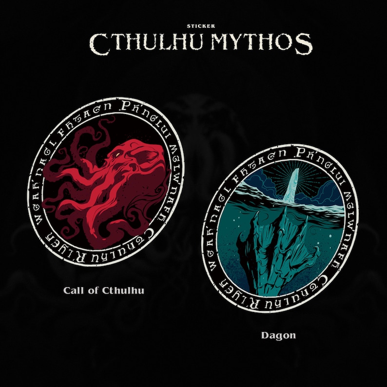 Cthulhu Mythos PVC Vinyl Stickers 12pc Story of H.P. - Etsy