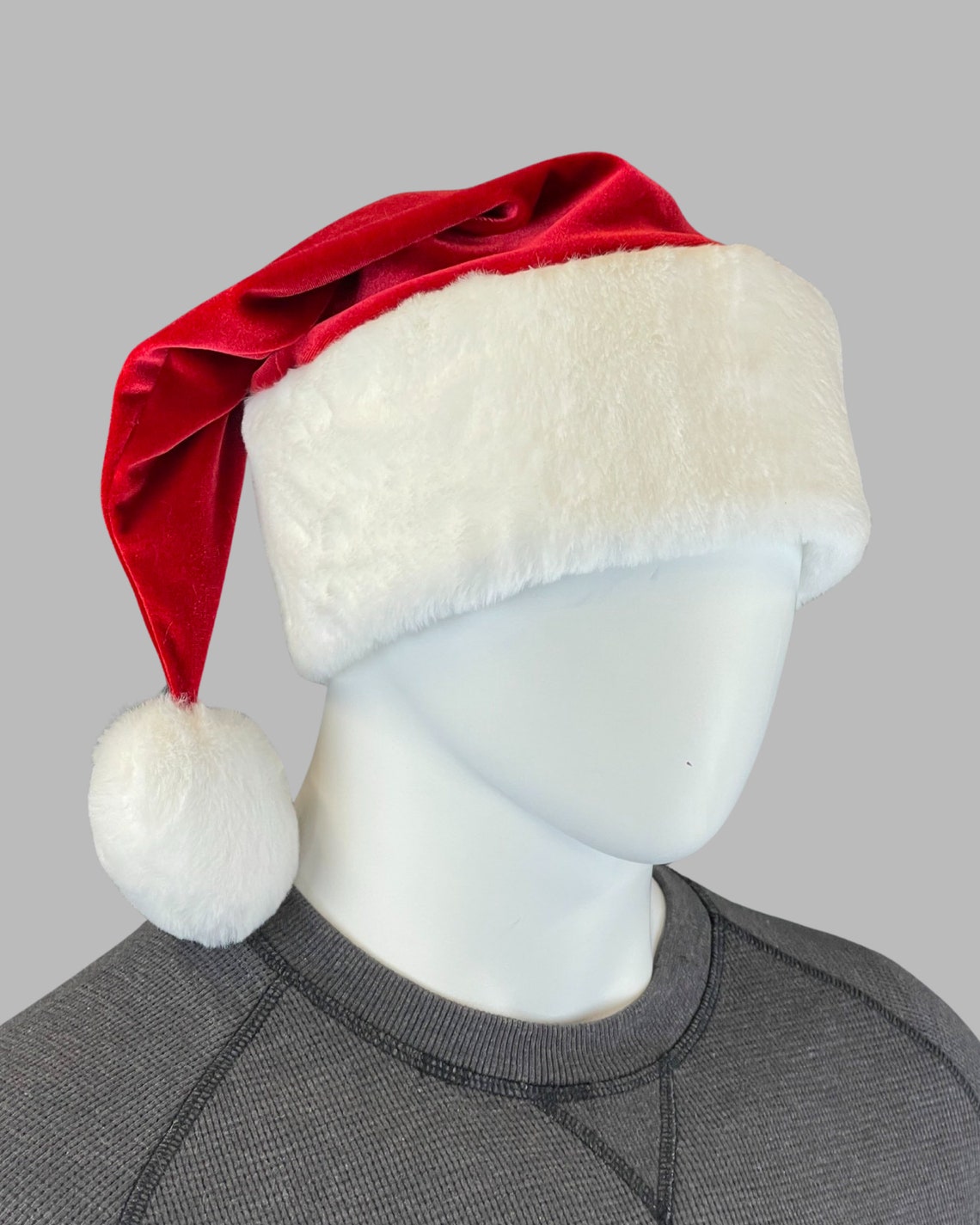 Luxurious Velvet Santa Hat - Ruby Red With Snow-white Faux Fur - Etsy