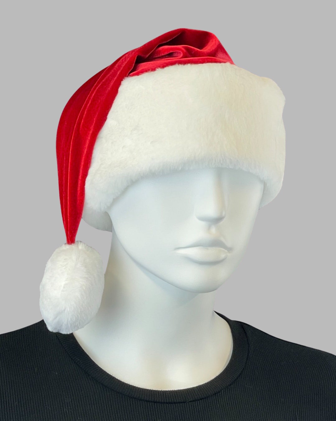Luxurious Velvet Santa Hat - Ruby Red With Snow-white Faux Fur - Etsy