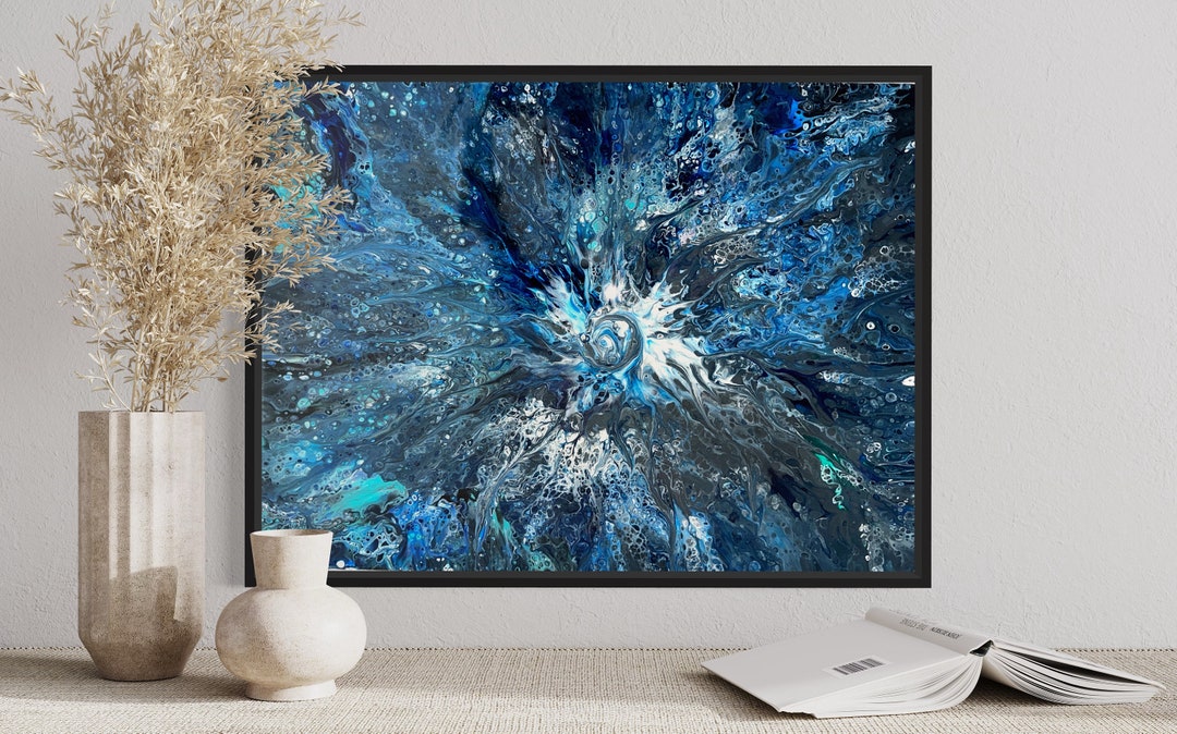 Stunning Azure Vortex” is a Captivating 18 X 24 Inch Acrylic Painting ...