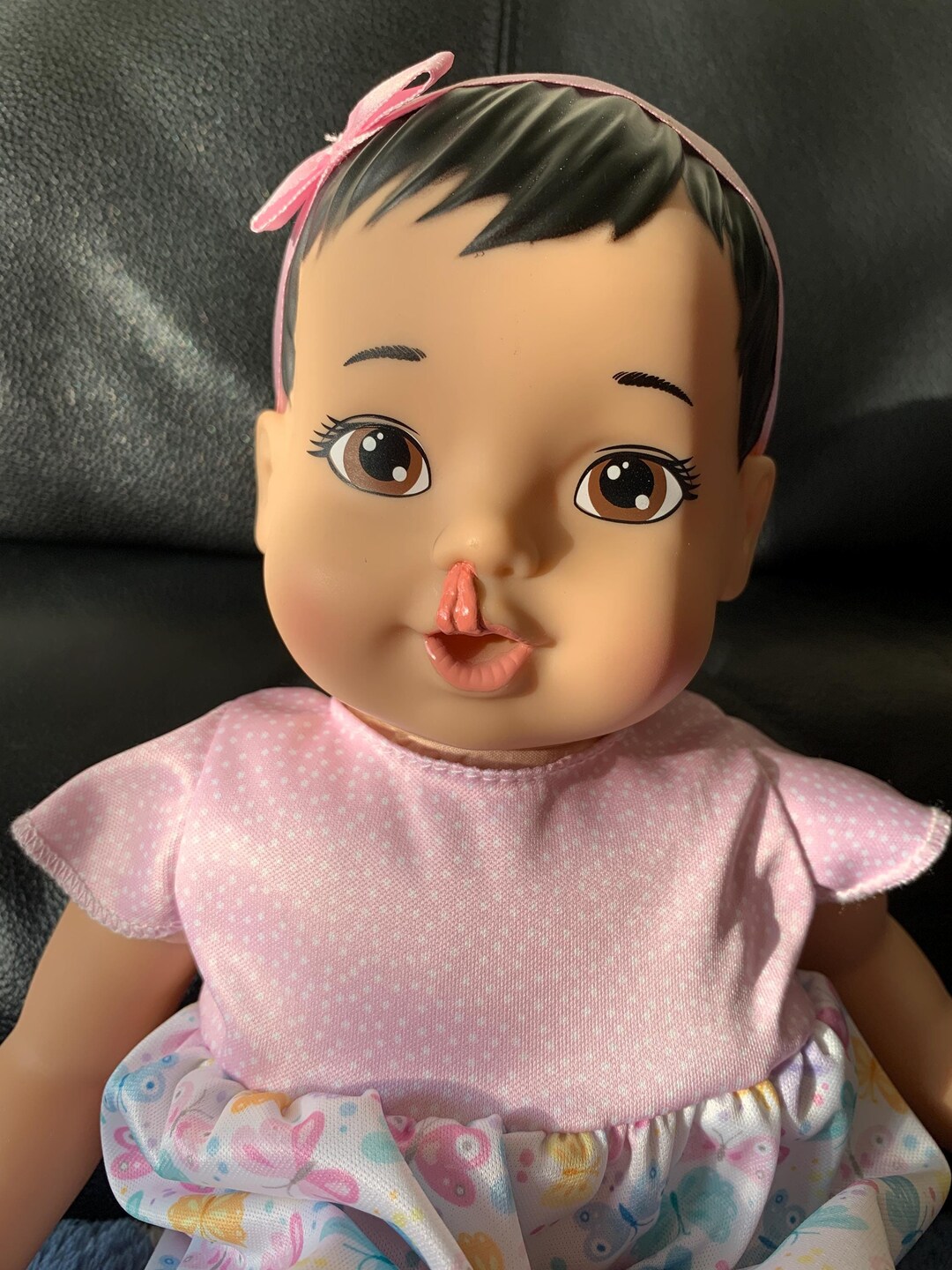 Inclusive OOAK Baby Doll With Cleft Lip, Pink Dress, Special Needs Doll ...