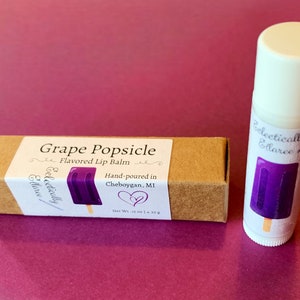 Grape Popsicle Flavored Lip Balm, Summer Flavor, Scented, Box Included ...