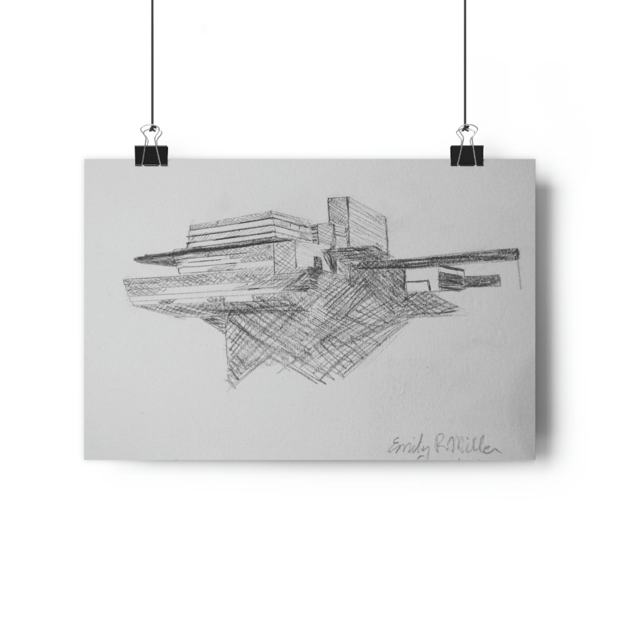 Frank Lloyd Wright Sturges House Poster Print Original Graphite Line ...