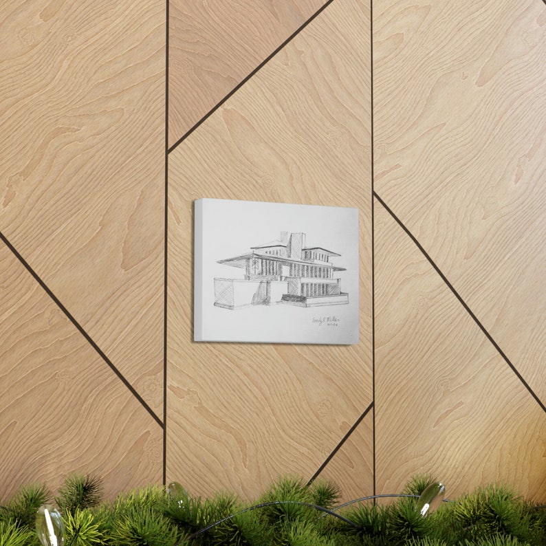 Frank Lloyd Wright Robie House Canvas Print Original Graphite Line ...