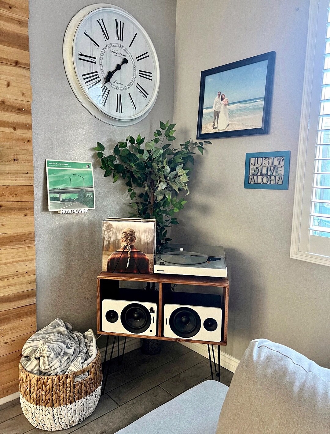 Large Table With Metal Hairpin Legs for Records Modern Unit MCM Record ...