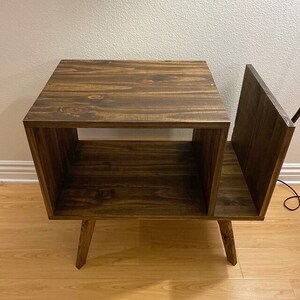 MCM Mid Century Modern Turntable Stand Solid Wood Table for Record ...
