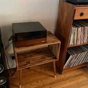 Mid Century Modern Vinyl Storage MCM Table for Record Player Stand ...