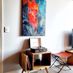 MCM Mid Century Modern Turntable Stand Solid Wood Table for Record ...