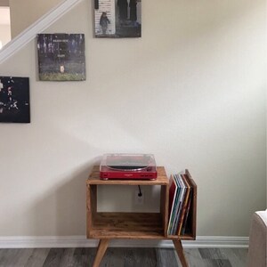 MCM Mid Century Modern Turntable Stand Solid Wood Table for Record ...