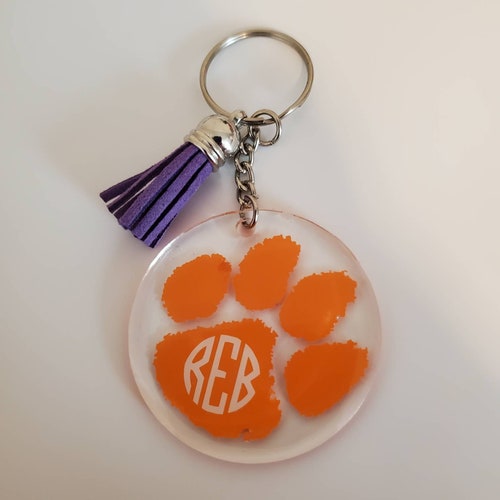 Clemson Keychain Wristlet Keychain Key Fob Approved Crafter - Etsy