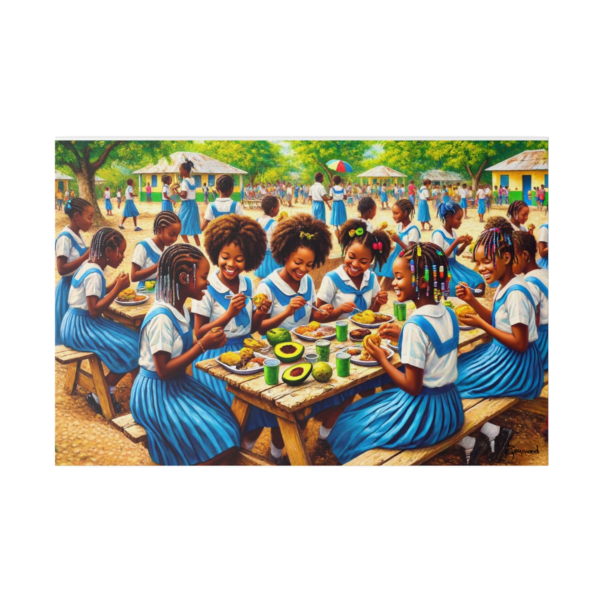 Haitian Art Print | Haitian Student in School Yard | Haiti Art Prints ...