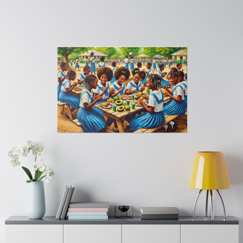 Haitian Art Print | Haitian Student in School Yard | Haiti Art Prints ...