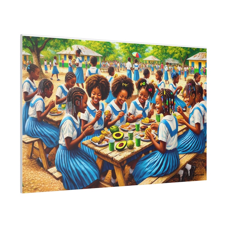 Haitian Art Print | Haitian Student in School Yard | Haiti Art Prints ...