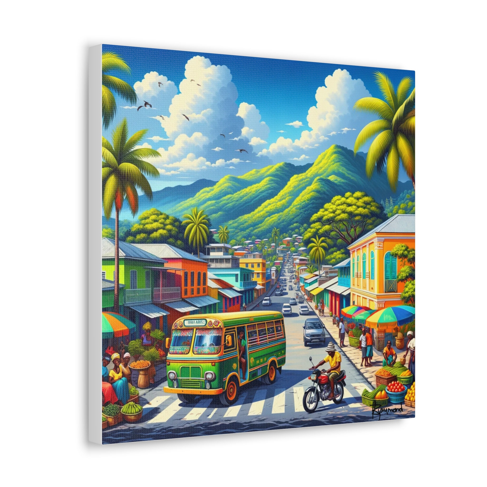 Haitian Street Painting, Haitian Art Print, Port Au Prince Haitian ...