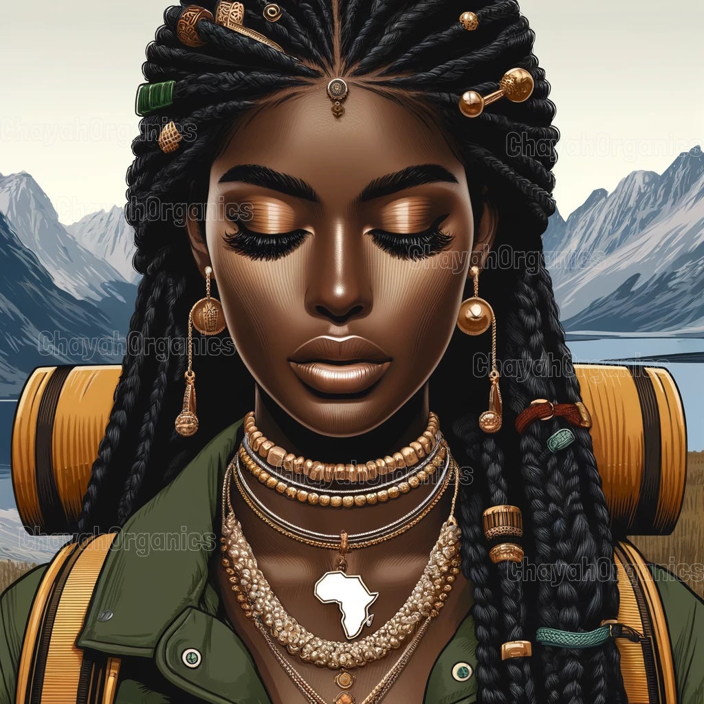 Digital Artwork of Black Woman | African American Maximalist Jewelry ...