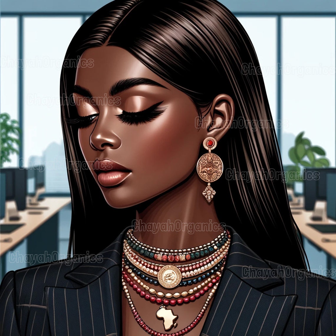 Digital Artwork of Black Woman | African American Maximalist Jewelry ...