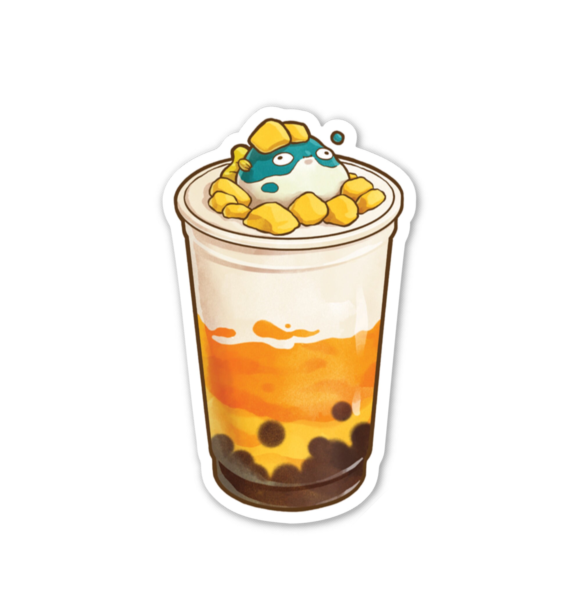 Fugucream Mango Milk Slush Vinyl Sticker - Etsy