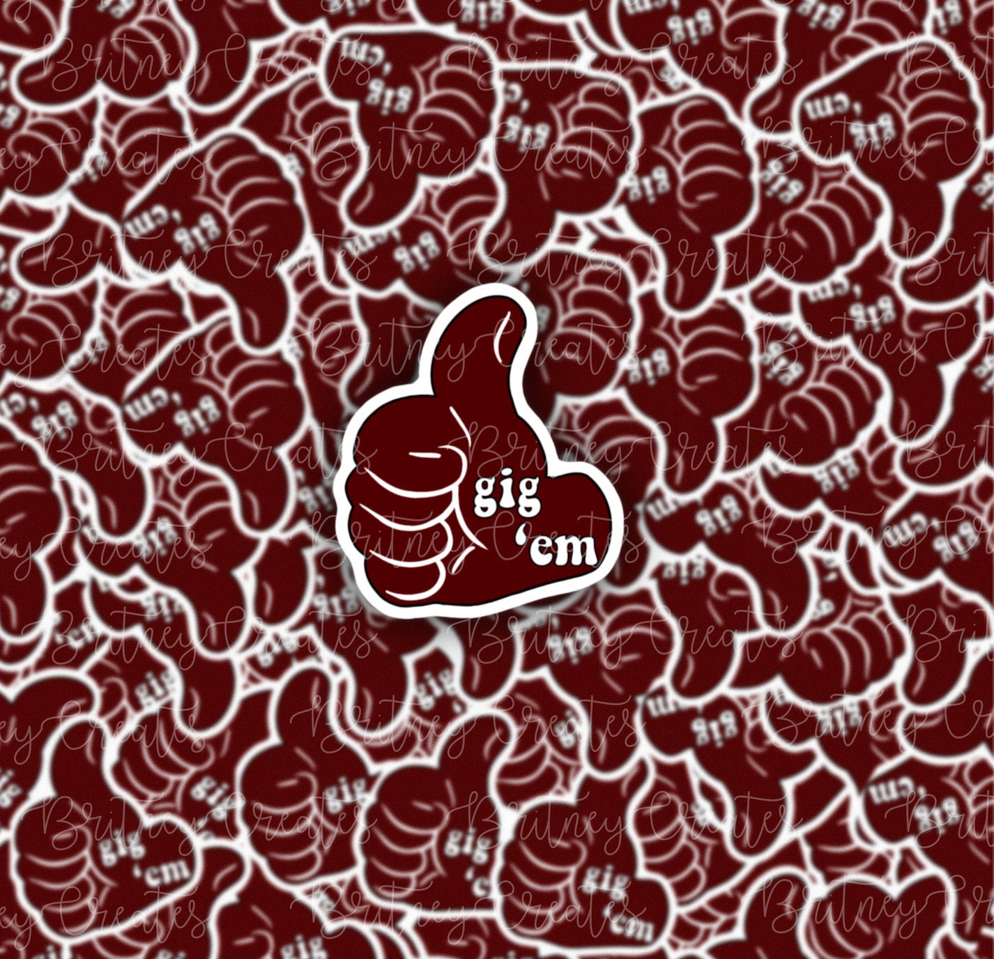 Gig 'em sticker TAMU sticker Gig em Texas A&M Gig | Etsy