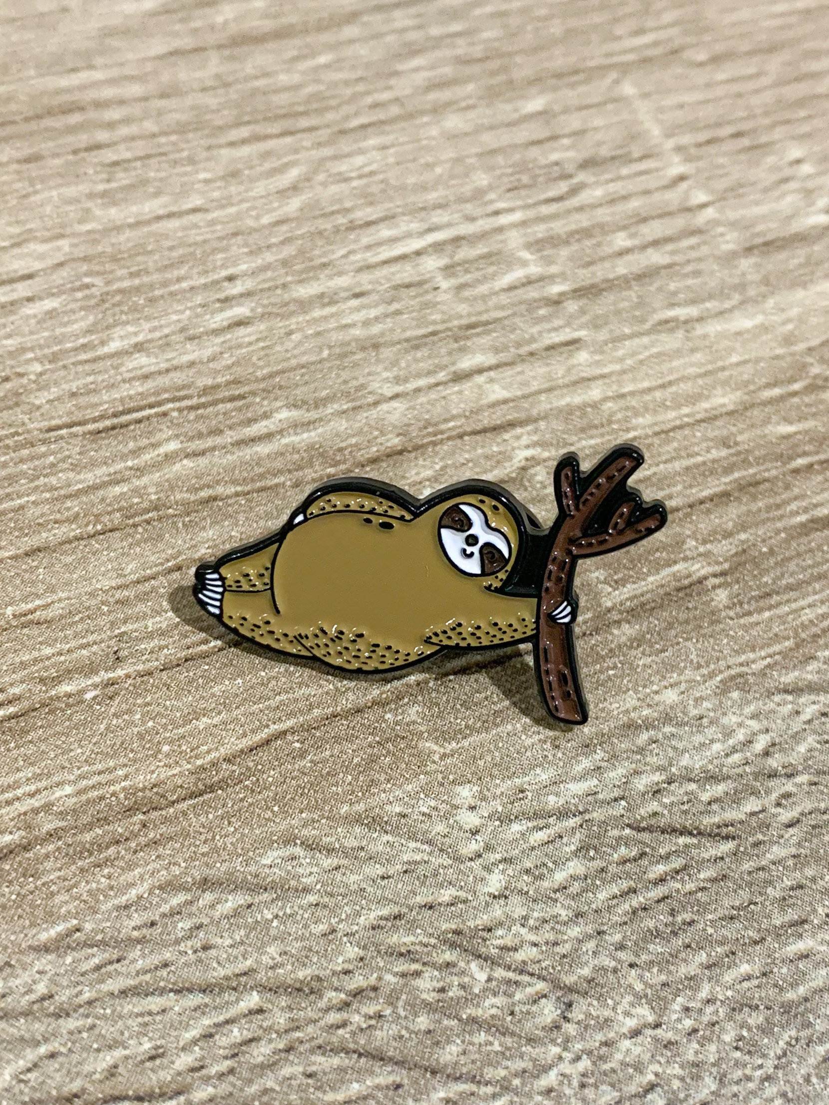 Sloth Hanging off a Branch Enamel Pin Sloth Enamel Pin - Etsy