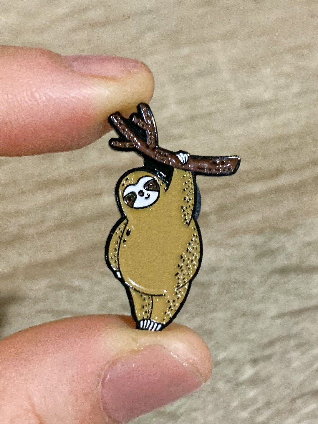Sloth Hanging off a Branch Enamel Pin Sloth Enamel Pin - Etsy