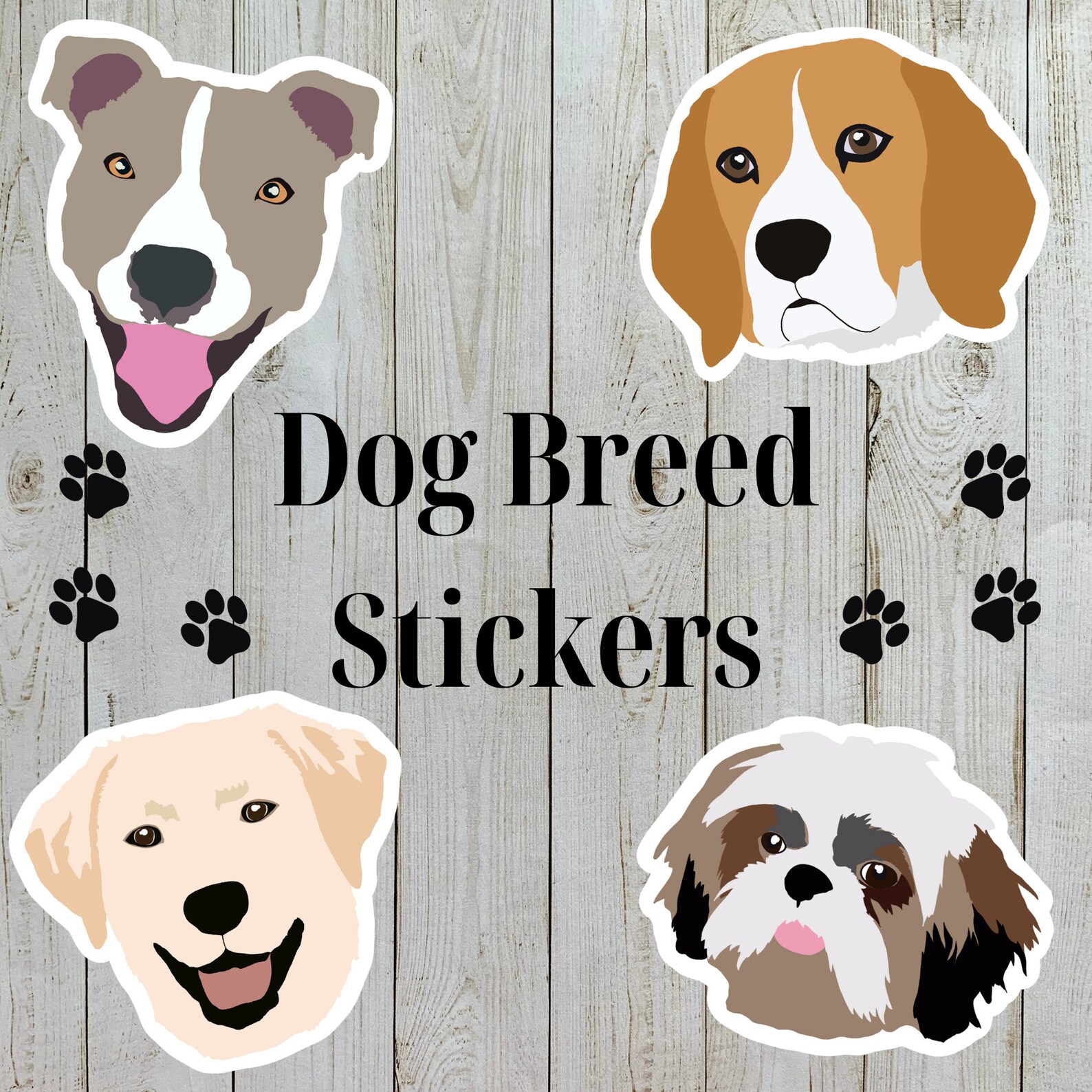 Dog Sticker Dog Breed Sticker Dog Custom Dog Art - Etsy