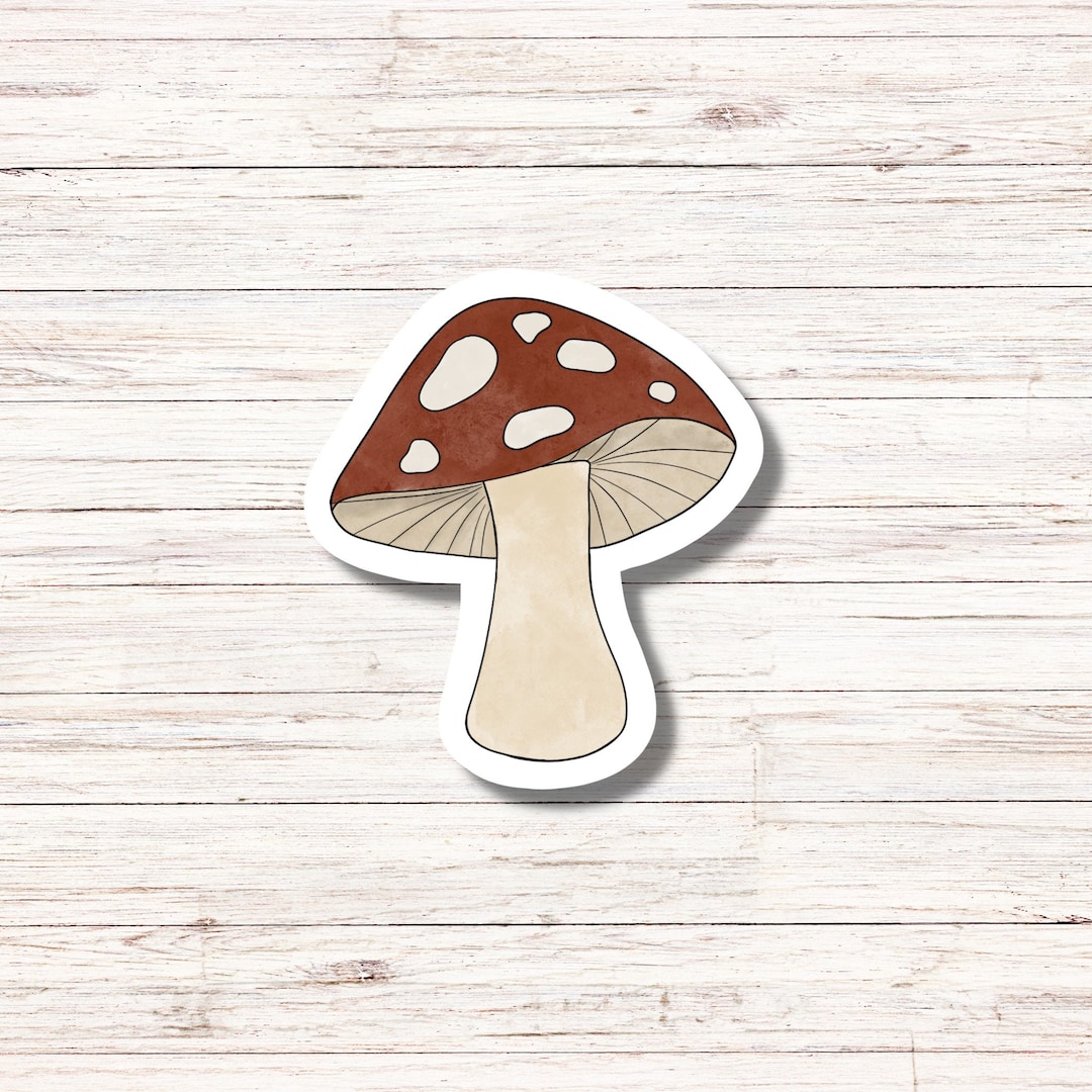 Mushroom Sticker | Aesthetic Stickers | Waterproof Sticker | Laptop ...